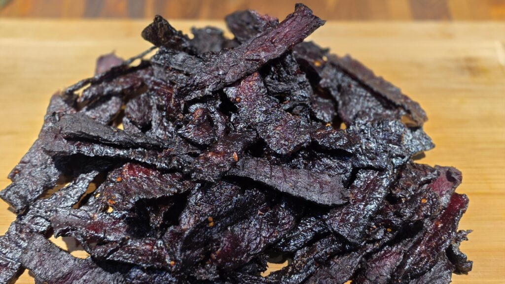 Maple-Smoked Beef Jerky on the Weber Searwood (Pellet Grill Jerky ...